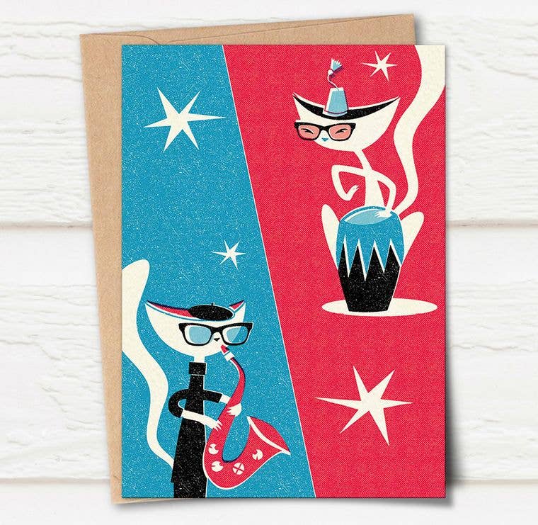 Jazz Cat Jamming Duo Card – American Jazz Museum